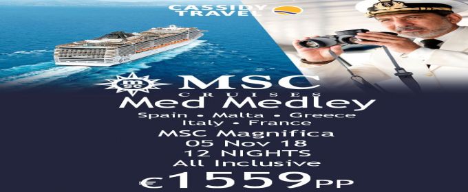 2018 MSC Cruises | Cassidy Travel Cruises | cassidytravel.ie